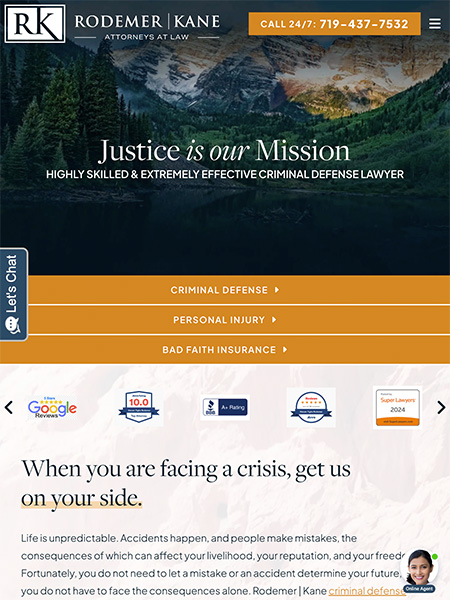 Colorado Springs, Colorado Law Firm Website Design for The Law Office of Rodemer & Kane