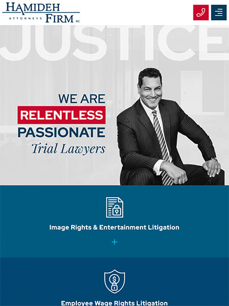 Los Angeles, California Law Firm Website Design for Hamideh Firm, P.C.
